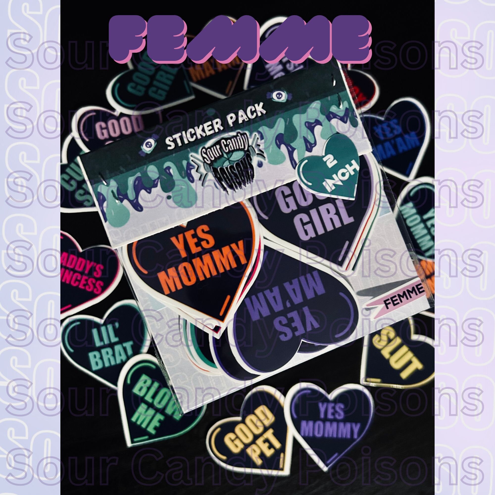 15 Sticker Pack: Kink Heart, ENBY, Femme, Masc, Water Bottle Stickers ...