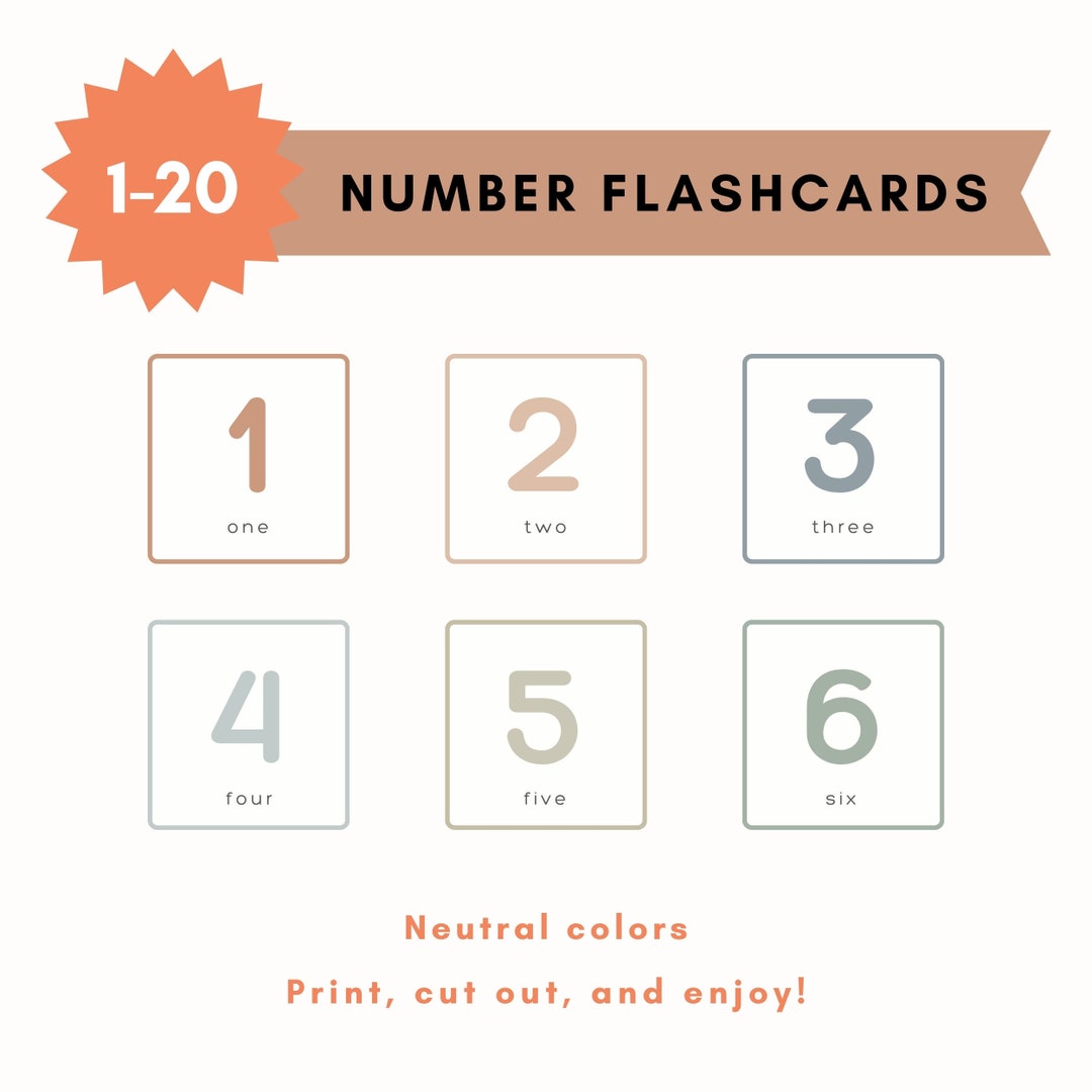 Printable Numbers Flashcards, Preschool Numbers Cards, Numbers ...