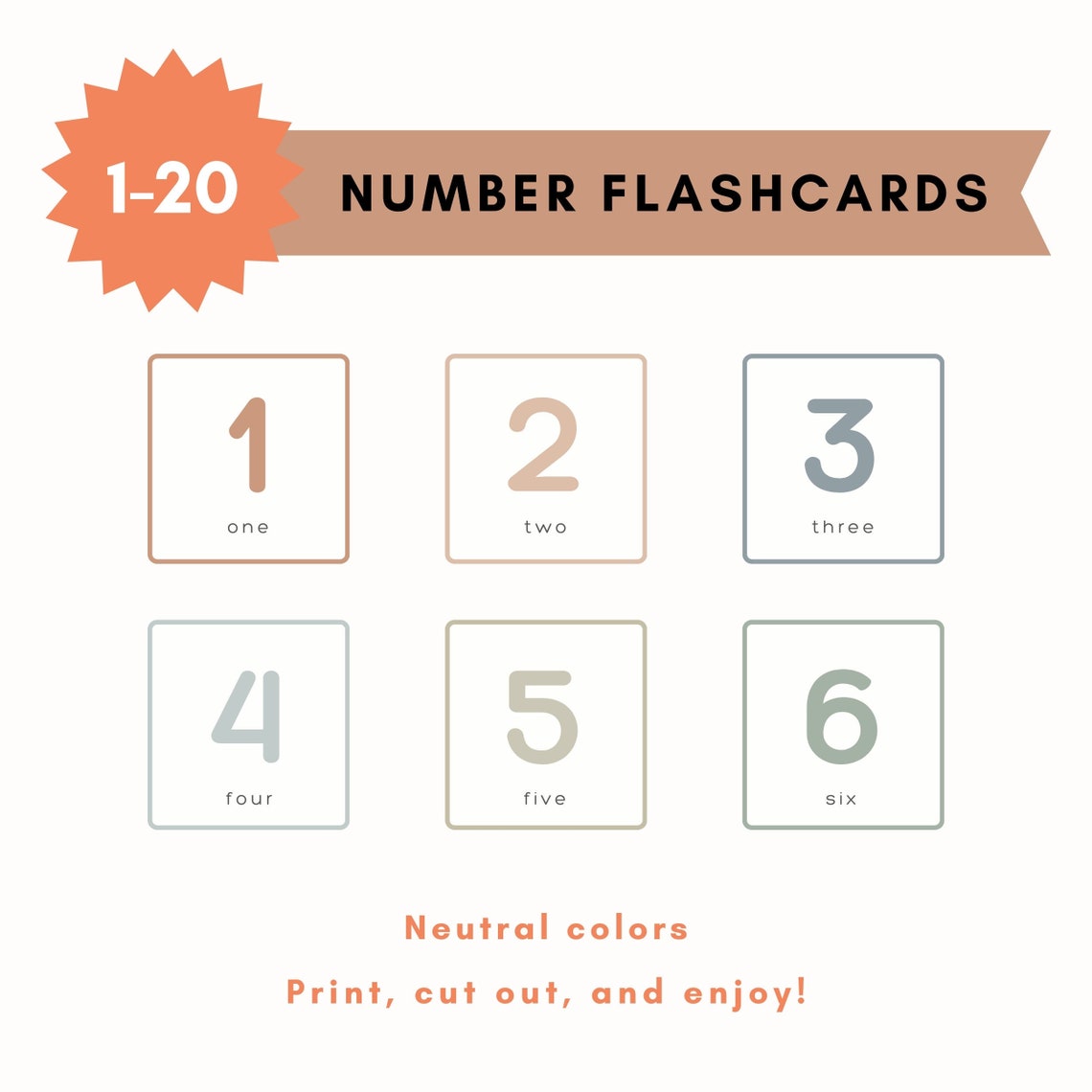 Printable Numbers Flashcards, Preschool Numbers Cards, Numbers ...