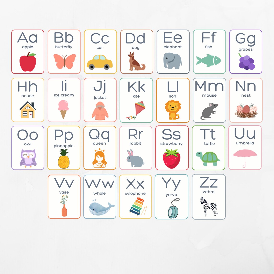 Alphabet Flashcard, Printable Educational Flashcard, Preschool ...