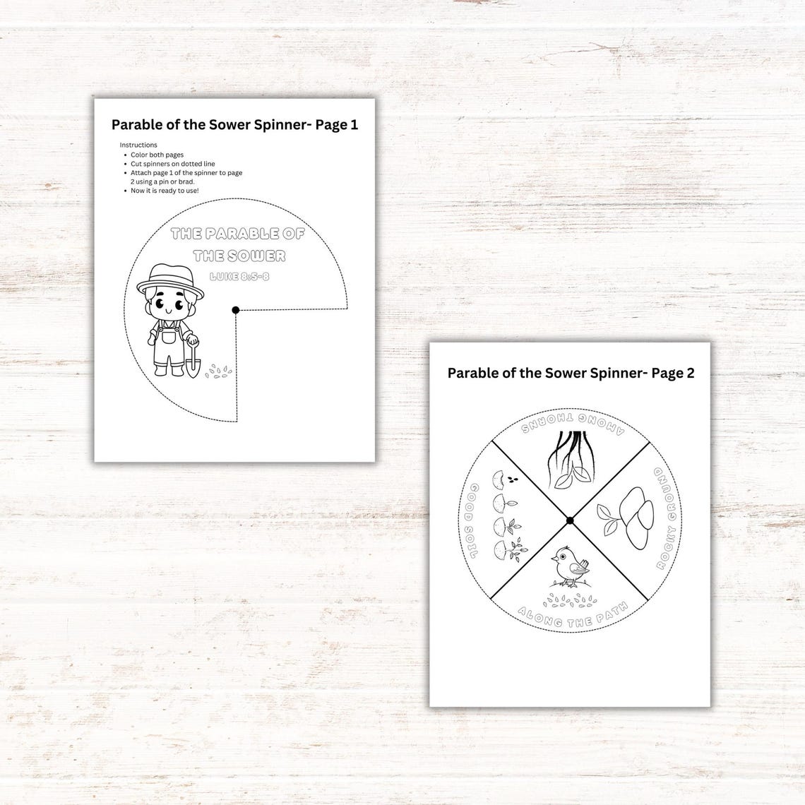 Parable of the Sower Bible Worksheets: Kids Sunday School (PDF Pattern ...