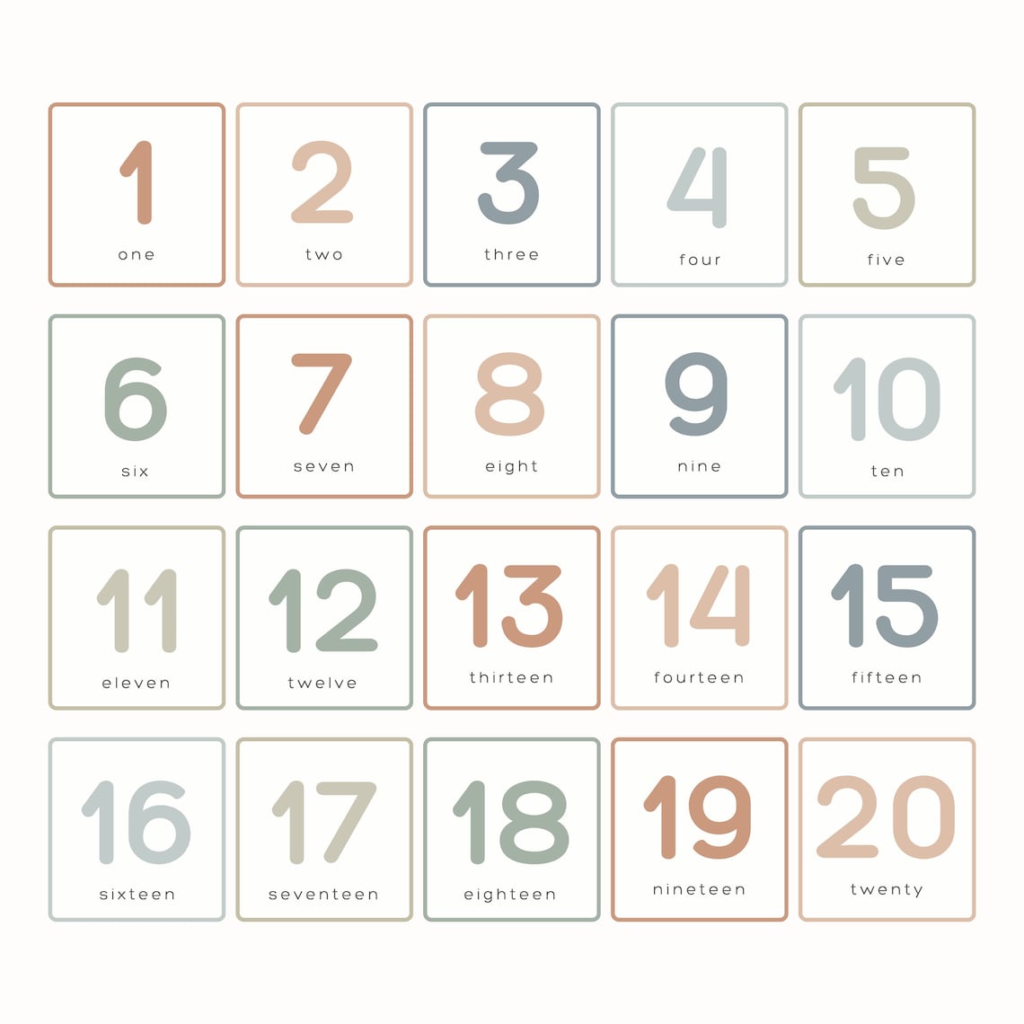 Printable Numbers Flashcards, Preschool Numbers Cards, Numbers ...