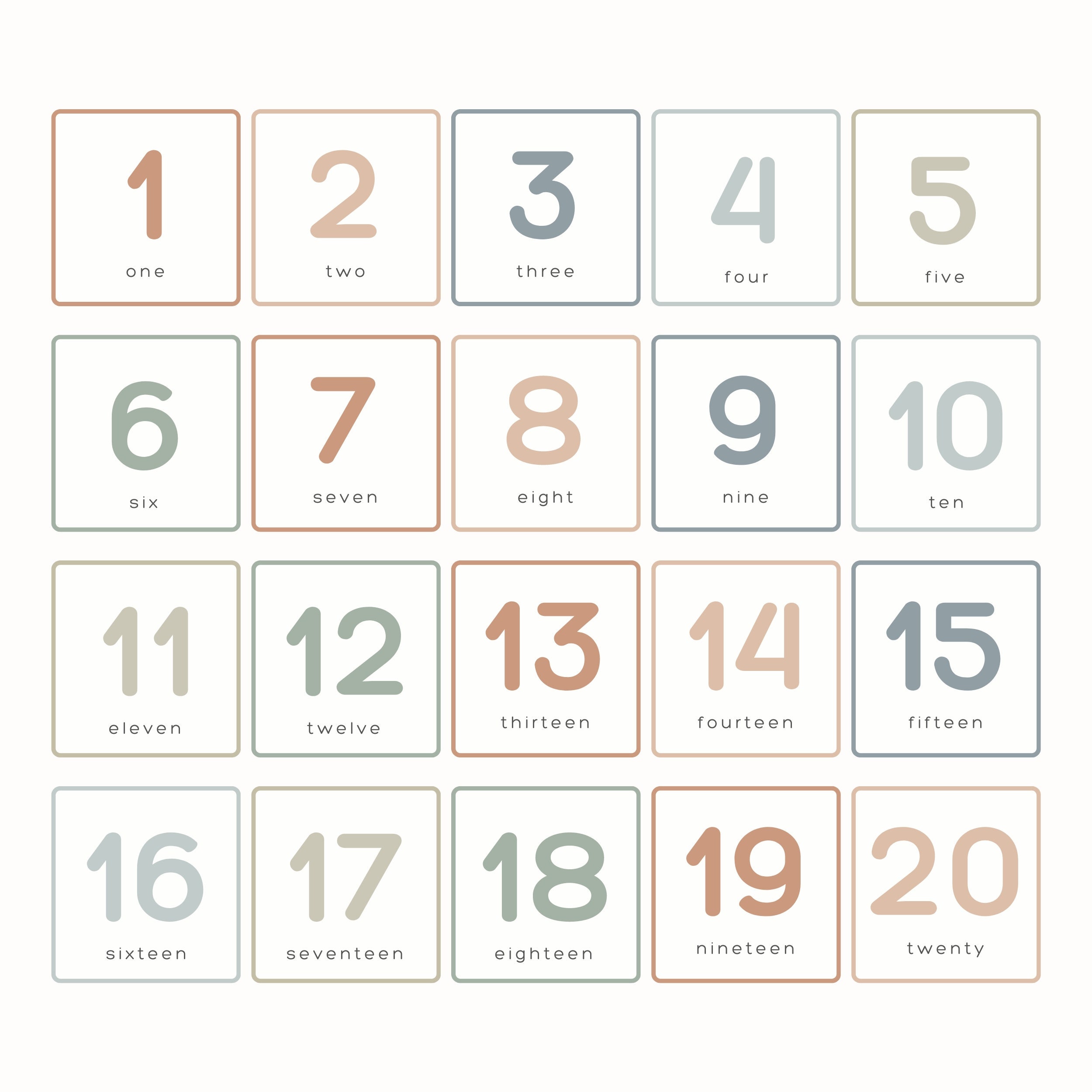 Printable Numbers Flashcards, Preschool Numbers Cards, Numbers ...