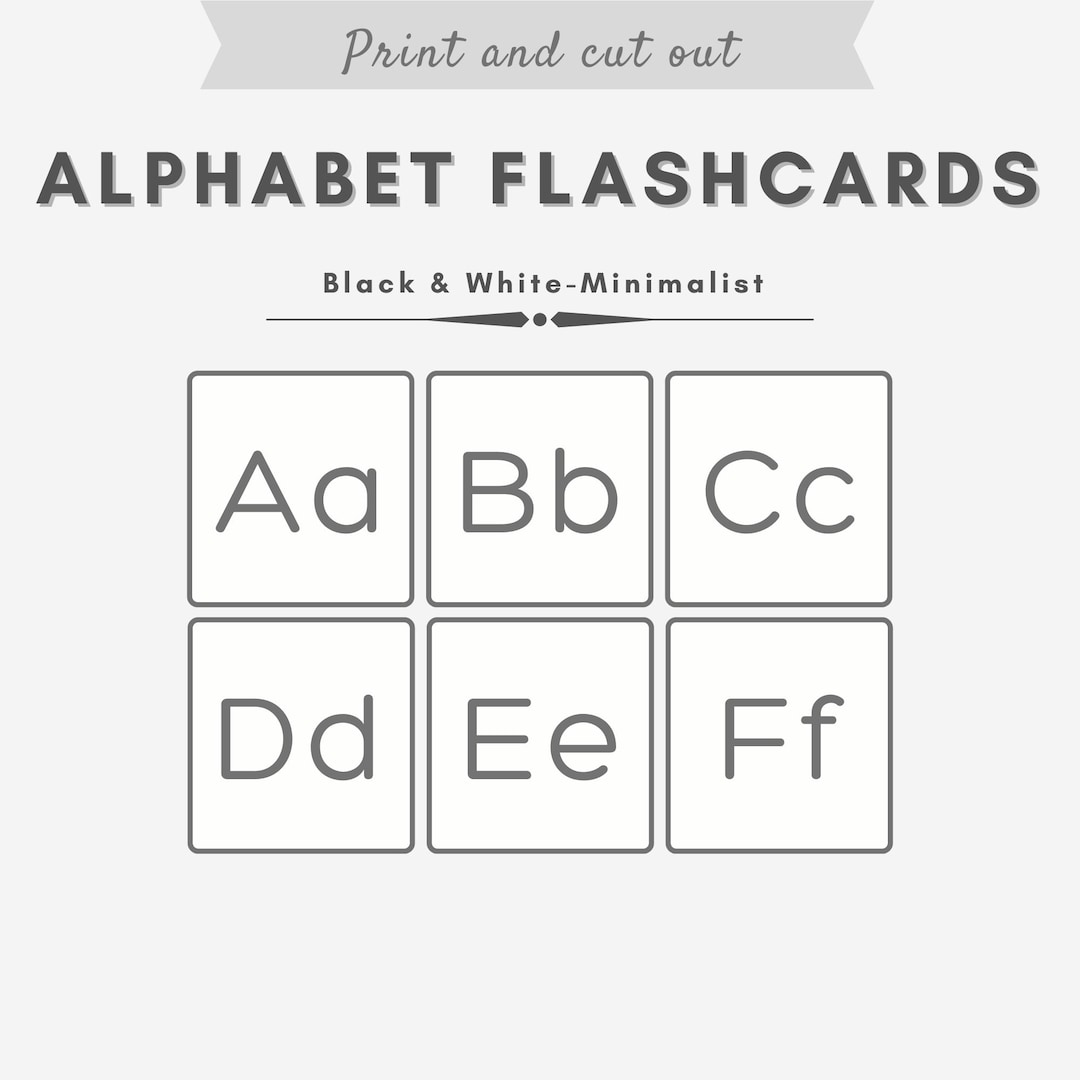 Alphabet Flashcards Printable, ABC Cards, Learn the Alphabet, Preschool ...