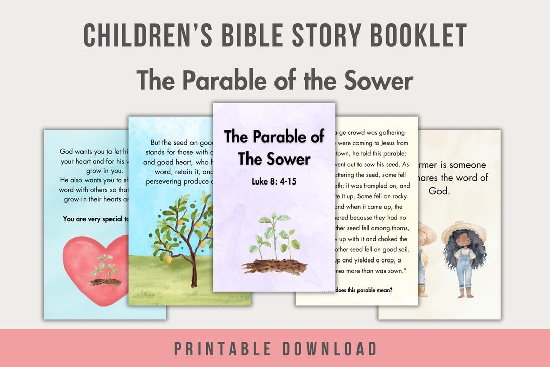 Bible Story Booklet, Parable of the Sower, Printable Bible Story ...
