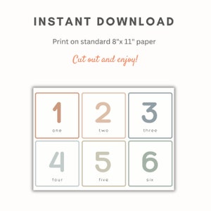Printable Numbers Flashcards, Preschool Numbers Cards, Numbers ...