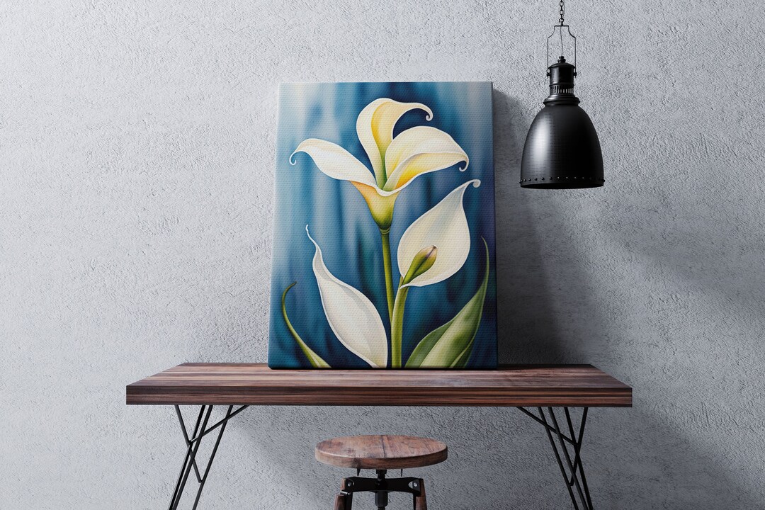 White Lily Flower Canvas Art Calla Lily Wall Art Calla Lily Canvas ...