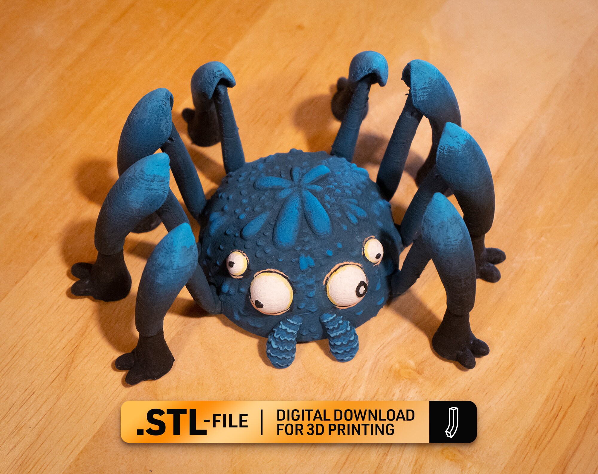 Articulated Crazy Spider Toy - STL File for 3D Printing - Flexi Fidget ...