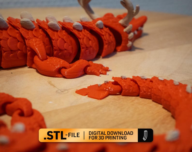 Articulated Dragon, Kids Toy - STL File for 3D Printing - Etsy