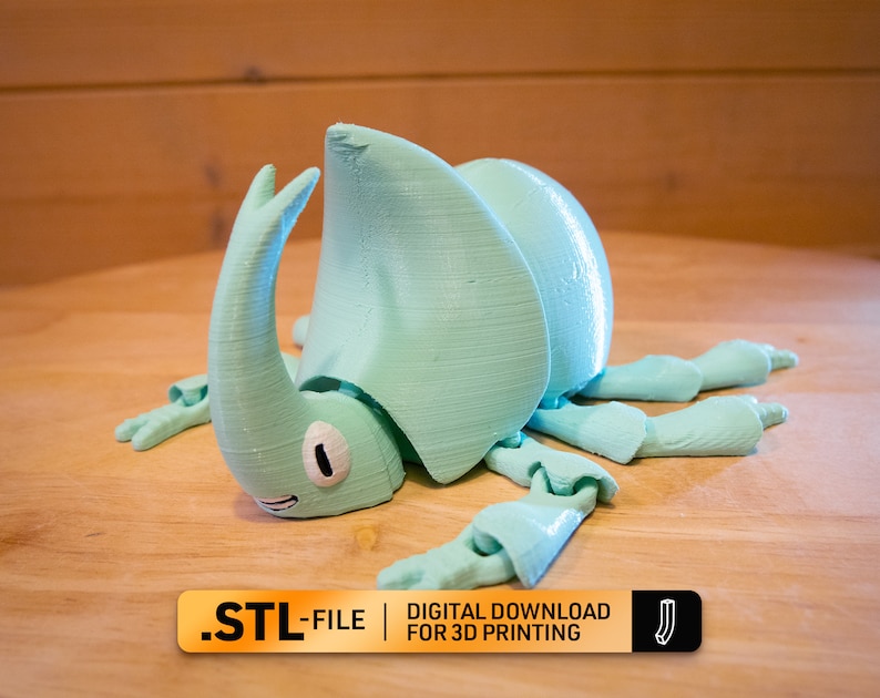 Articulated Rhino Beetle, Insect Toy - STL File for 3D Printing - Etsy