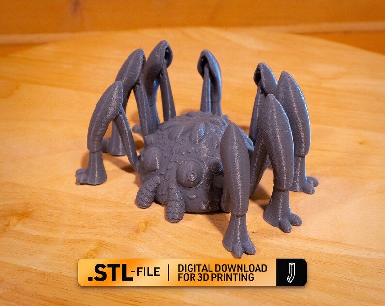 Articulated Crazy Spider Toy - STL File for 3D Printing - Flexi Fidget ...