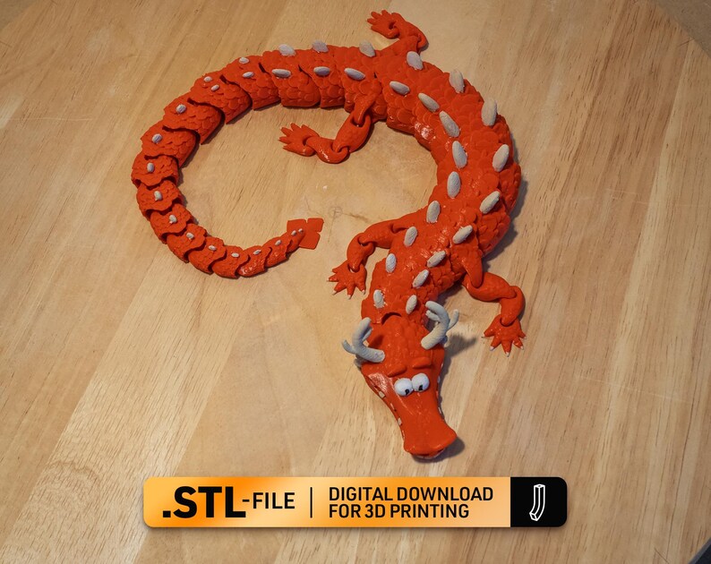 Articulated Dragon, Kids Toy - STL File for 3D Printing - Etsy