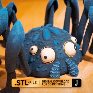 Articulated Crazy Spider Toy - STL File for 3D Printing - Flexi Fidget ...