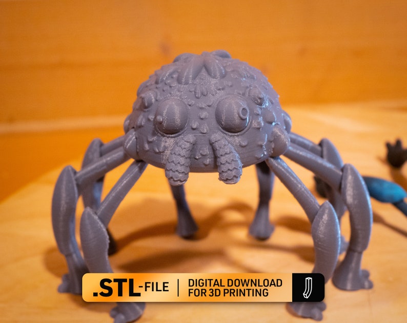 Articulated Crazy Spider Toy - STL File for 3D Printing - Flexi Fidget ...