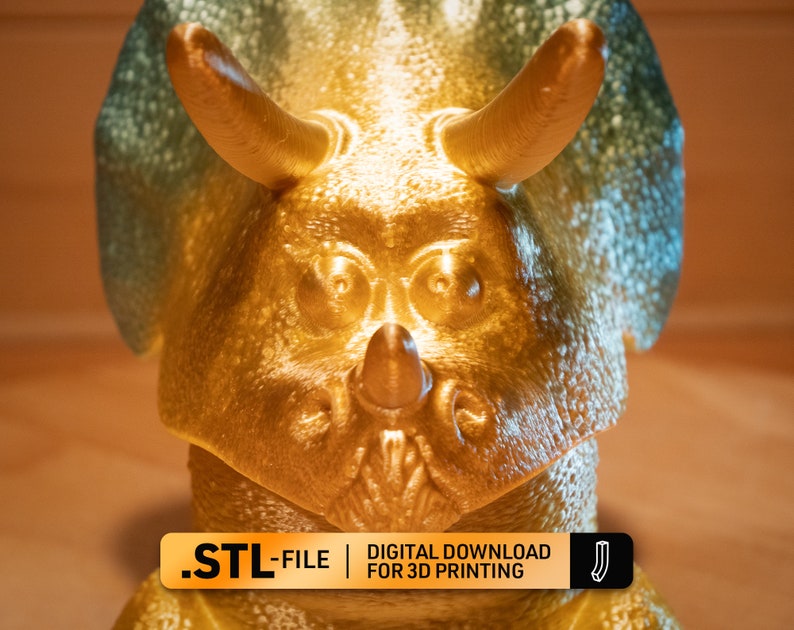 Cute Dino Desk Pot, Pencil Case, Triceratops - STL File for 3D Printing ...