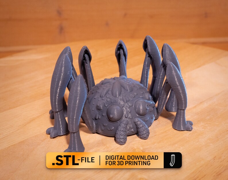 Articulated Crazy Spider Toy - STL File for 3D Printing - Flexi Fidget ...