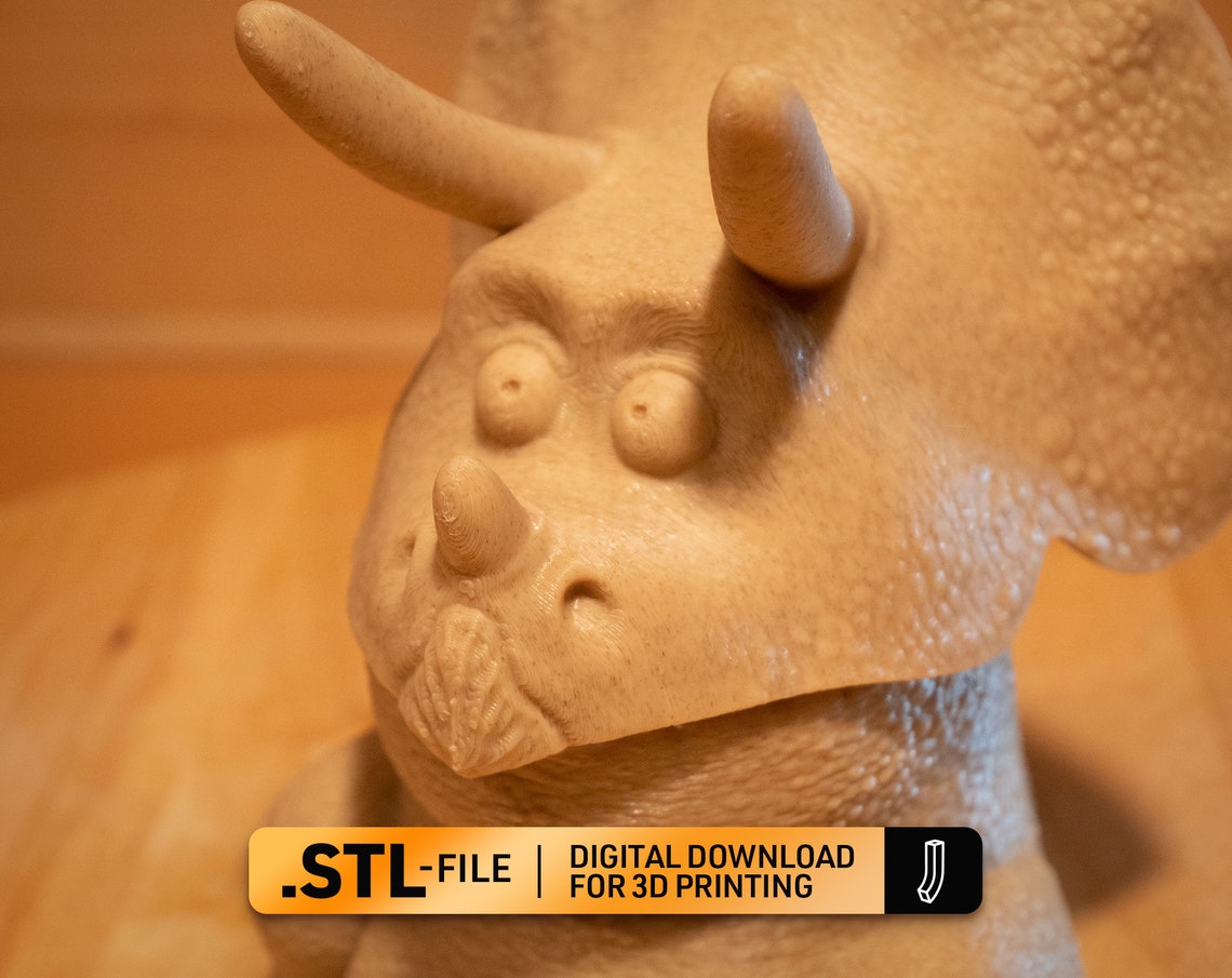 Cute Dino Desk Pot, Pencil Case, Triceratops STL File for 3D Printing ...