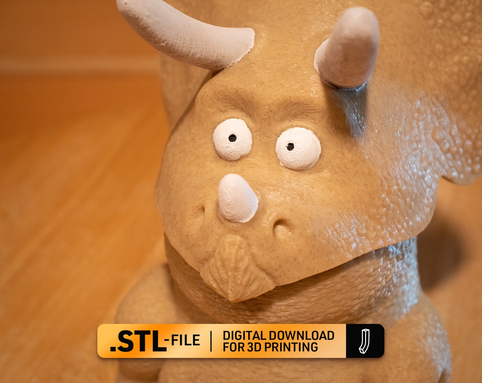 Cute Dino Desk Pot, Pencil Case, Triceratops - STL File for 3D Printing ...