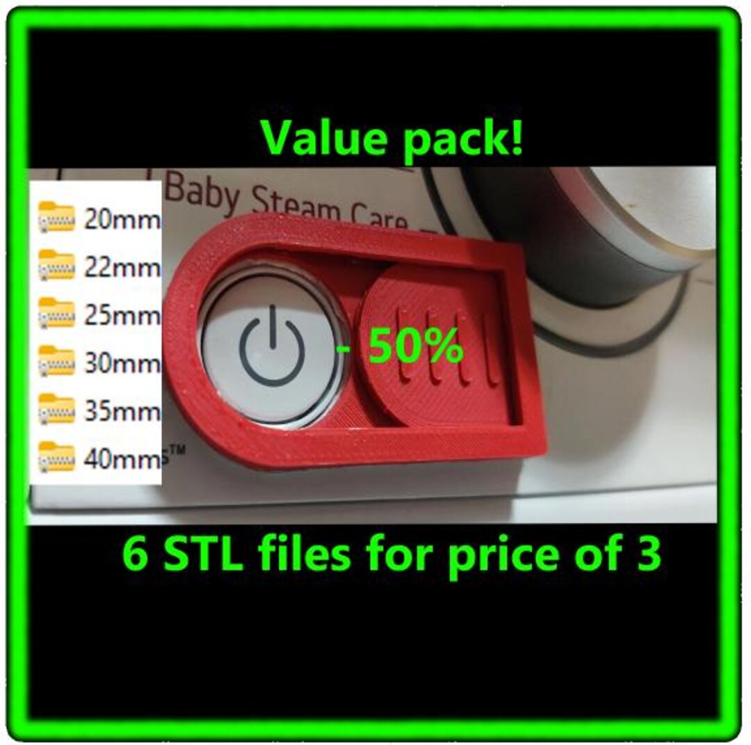 Child Lock STL Files: Washing Machine, Dishwasher Button (20-40mm) - Etsy