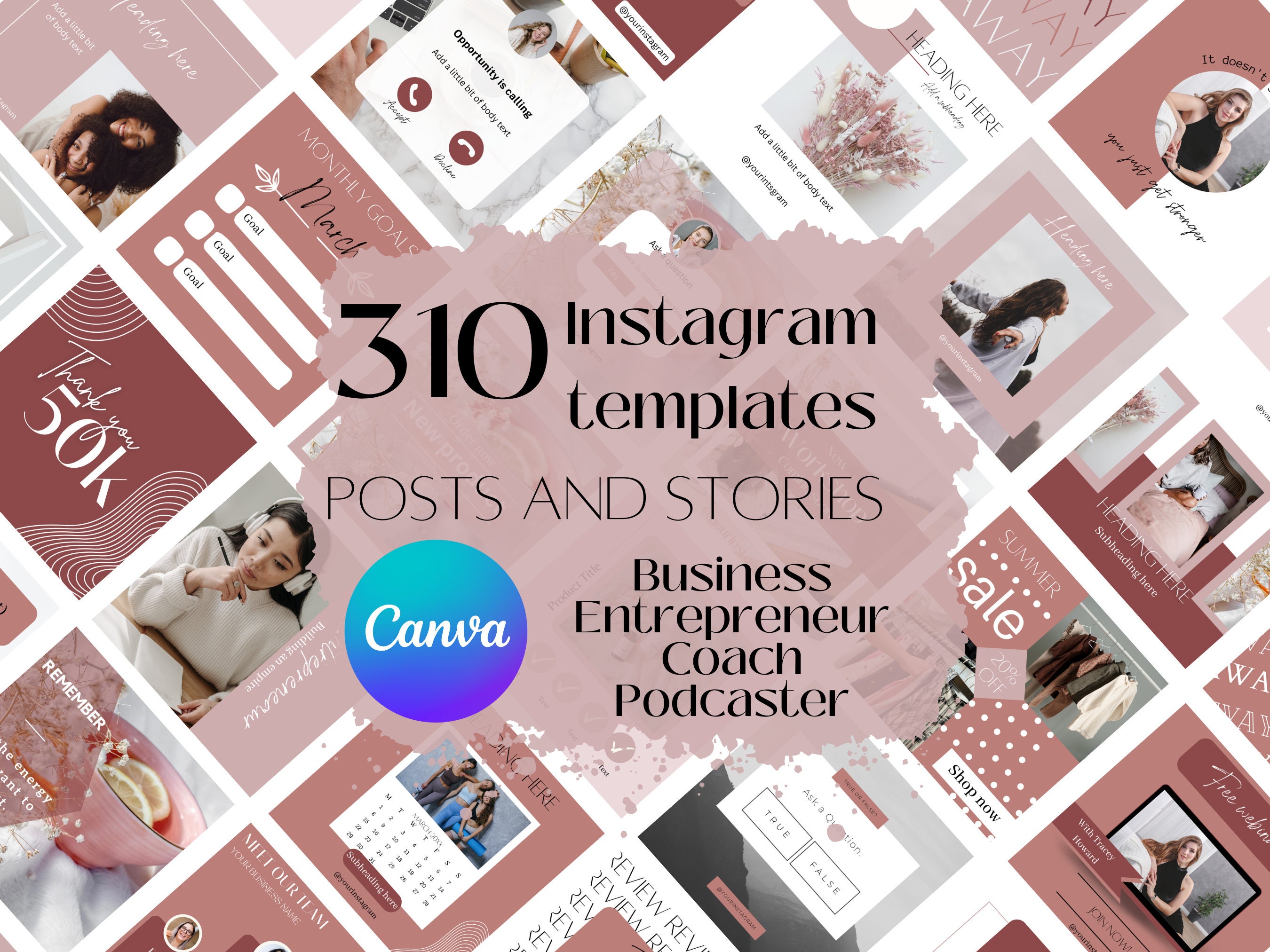 Pink Instagram Post Template Engaging Instagram Posts and - Etsy