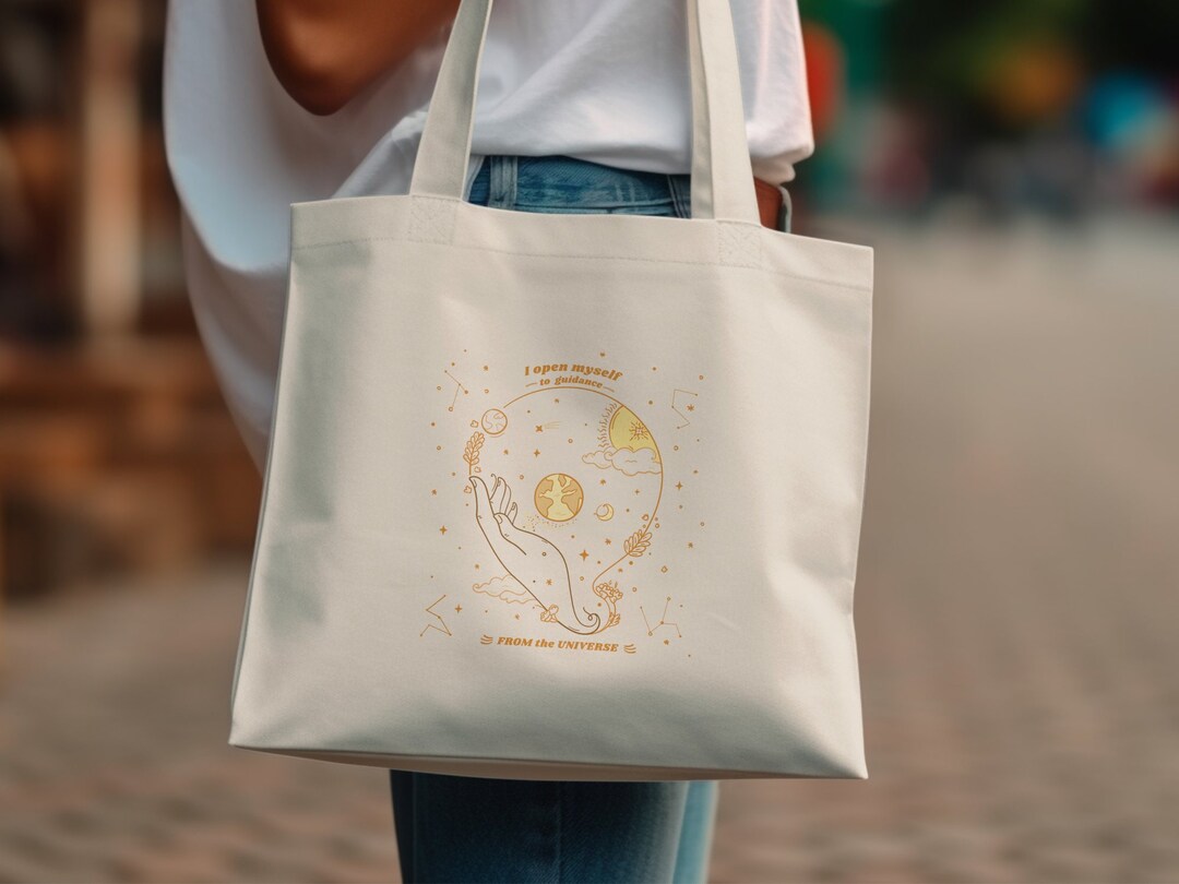 Spiritual Universe Guidance Inspirational Quote Tote Bag, Celestial ...