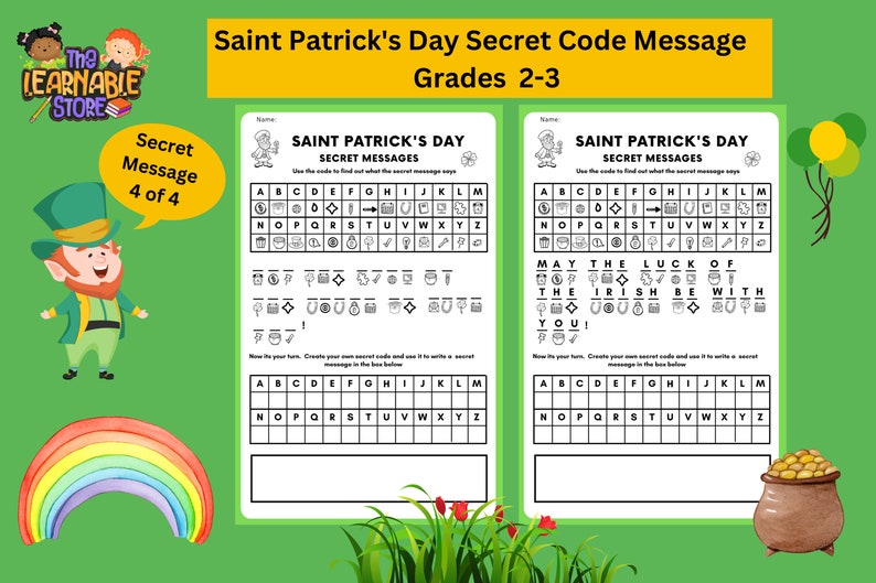 Juegos del Día de San Patricio: mensajes de código secreto para niños ...