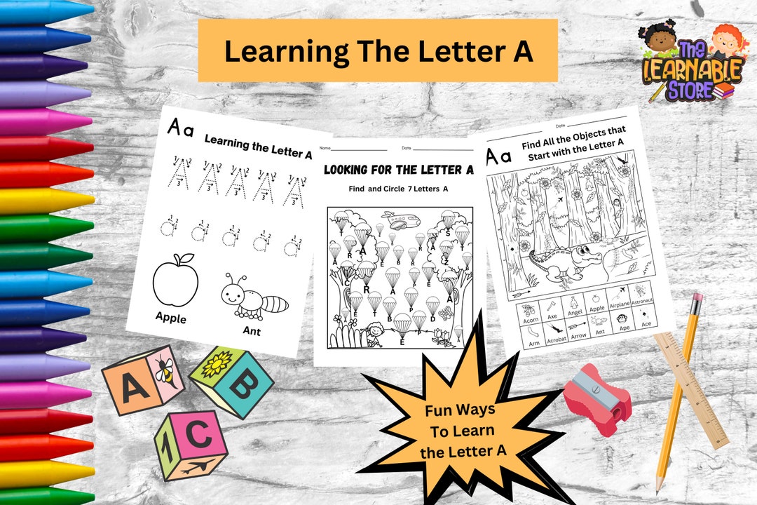 Learning the Letter A Worksheets Pages for Writing and Tracing Search ...