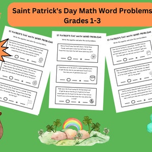 Saint Patrick’s Day Word Math Problems for Grades 1-3 | Set Includes 15 ...