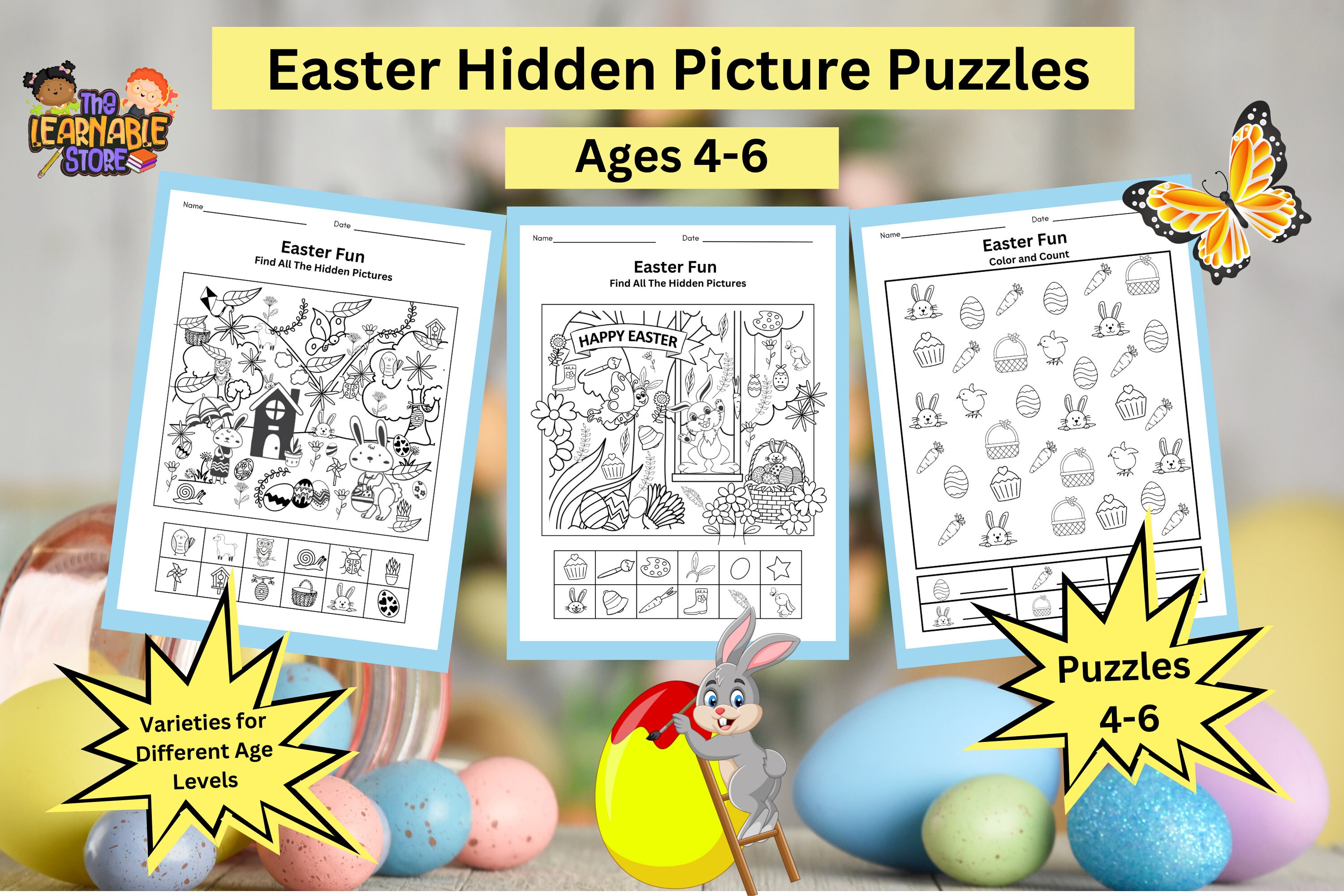 Easter Search and Find Pages for Kids | 8 Print Ready PDF I Spy Games ...