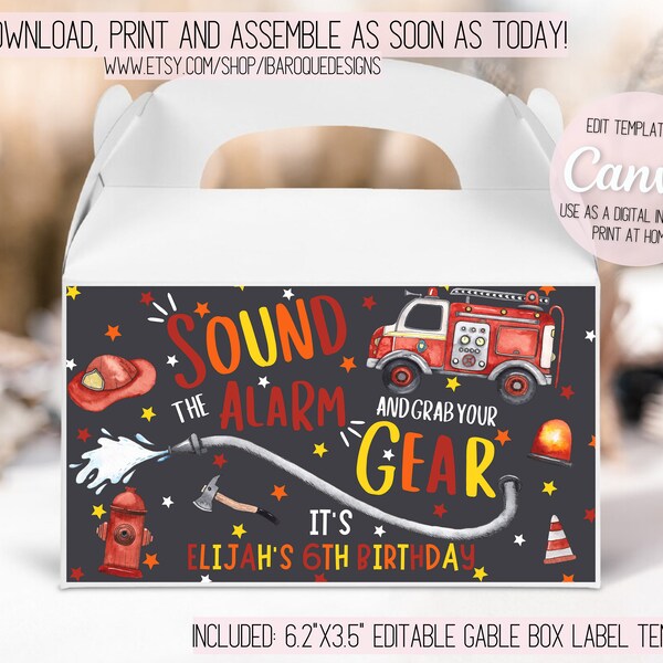 Fire Truck Labels - Etsy