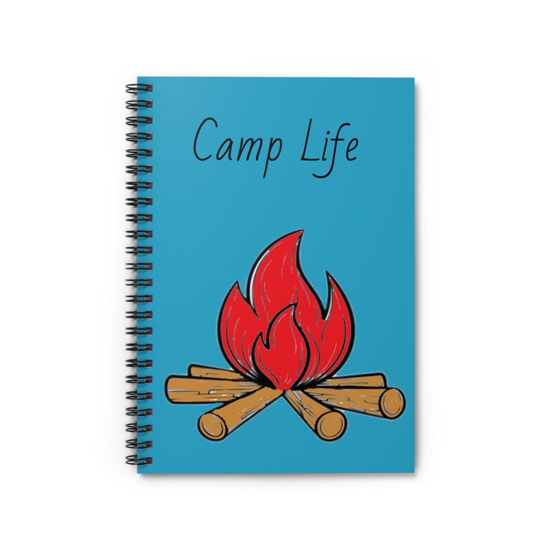 Camp Life (teal) Spiral Notebook - Ruled Line - Etsy