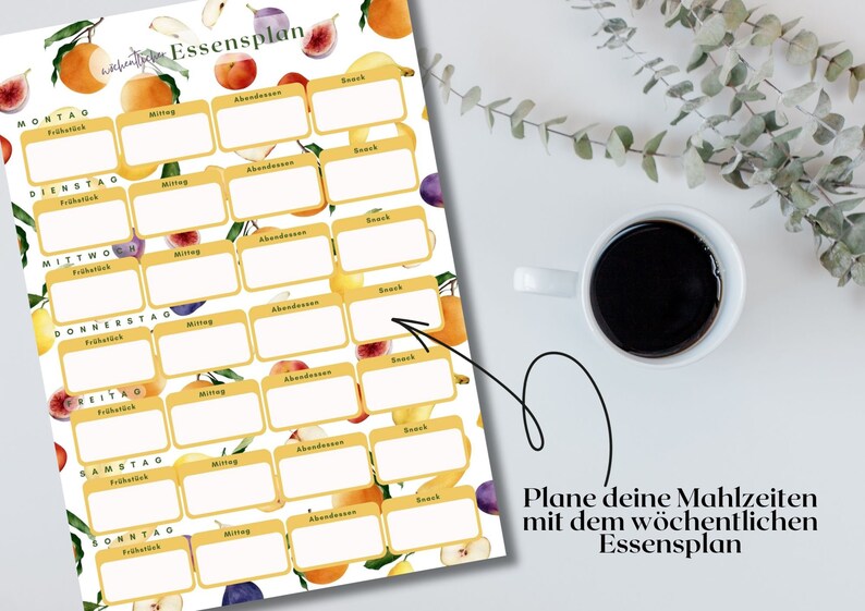 Weekly Meal Plan to Print Out A4 Menu Plan PDF File Instant Download ...