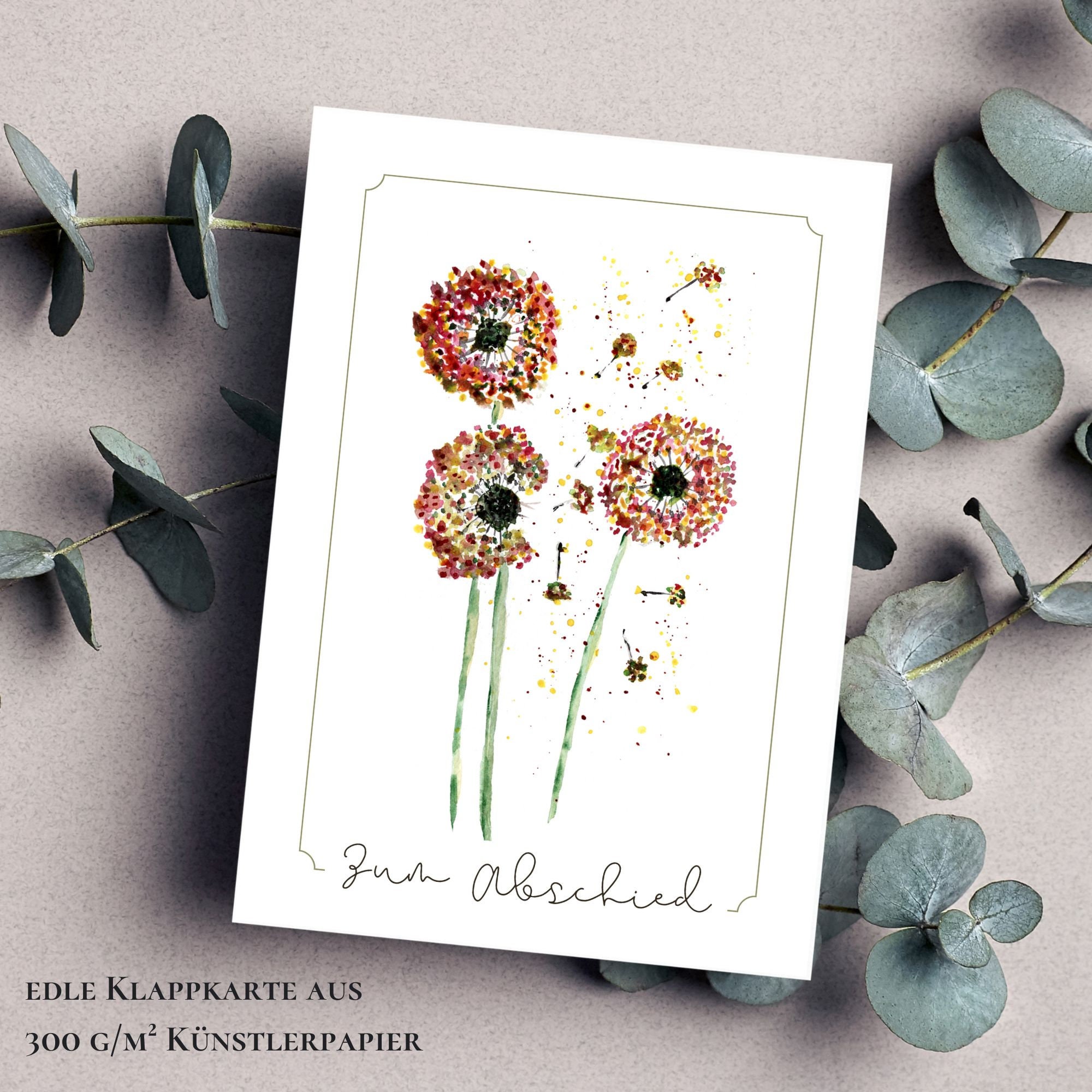 Mourning Card Farewell Condolence Card Folding Card Including Envelope ...