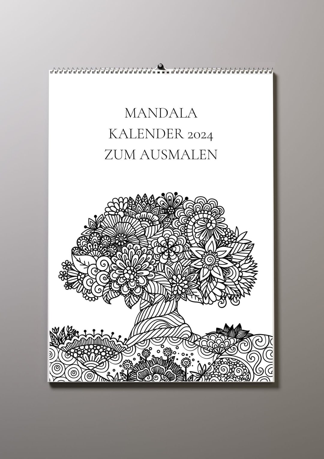 Mandala Calendar 2024 to Color in Coloring Calendar Flowers Floral A4 ...