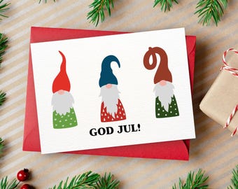 Norwegian Nisse Swedish Tomte Christmas Card Lovely Gnome in Winter by ...