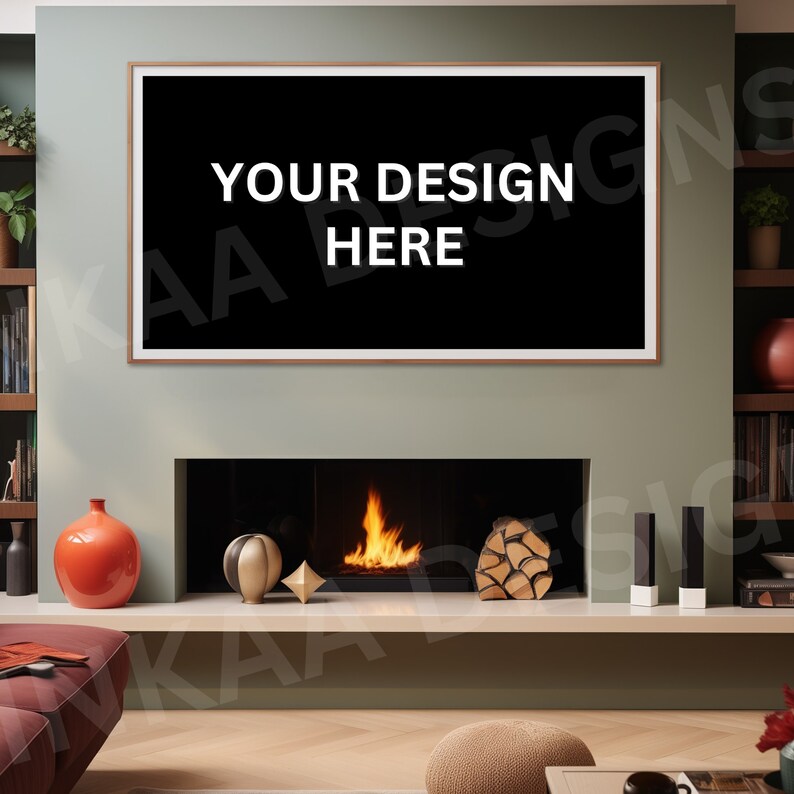 Canva Samsung Frame TV Mockup Templates Blues Theme - Easy Drag and ...