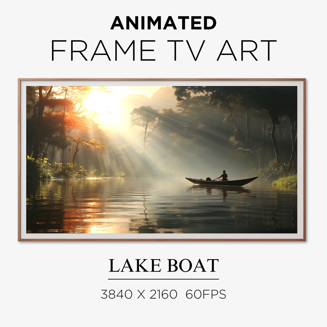 Animated Samsung Frame TV Art Motion 4K Wallpaper Lake Boat Serene ...