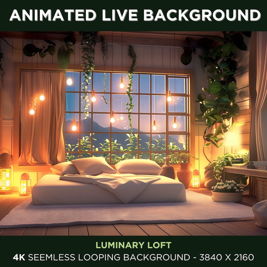 Stream Animated Live Luminary Loft Background Wallpaper Rain & Mood ...