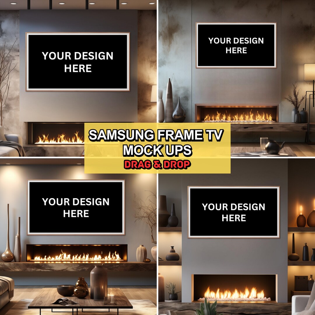 Canva Samsung Frame TV Mockup Templates Rustic Theme - Easy Drag and ...