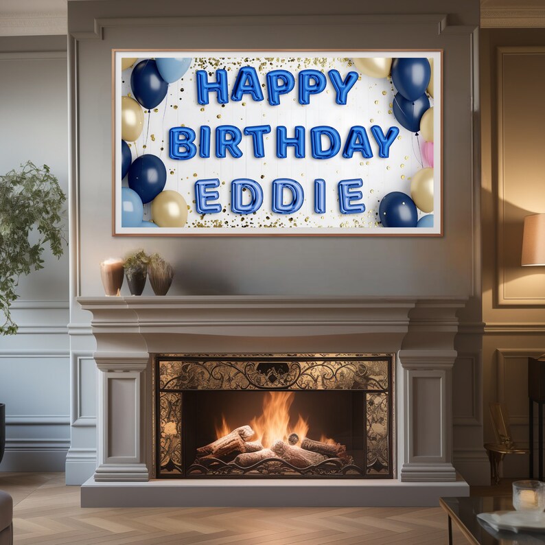 Personalised Animated Happy Birthday name Samsung Frame TV Art Motion ...