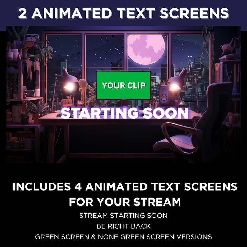 Stream Animated Live Background Twitch OBS Overlay Looped Vtuber 4K ...