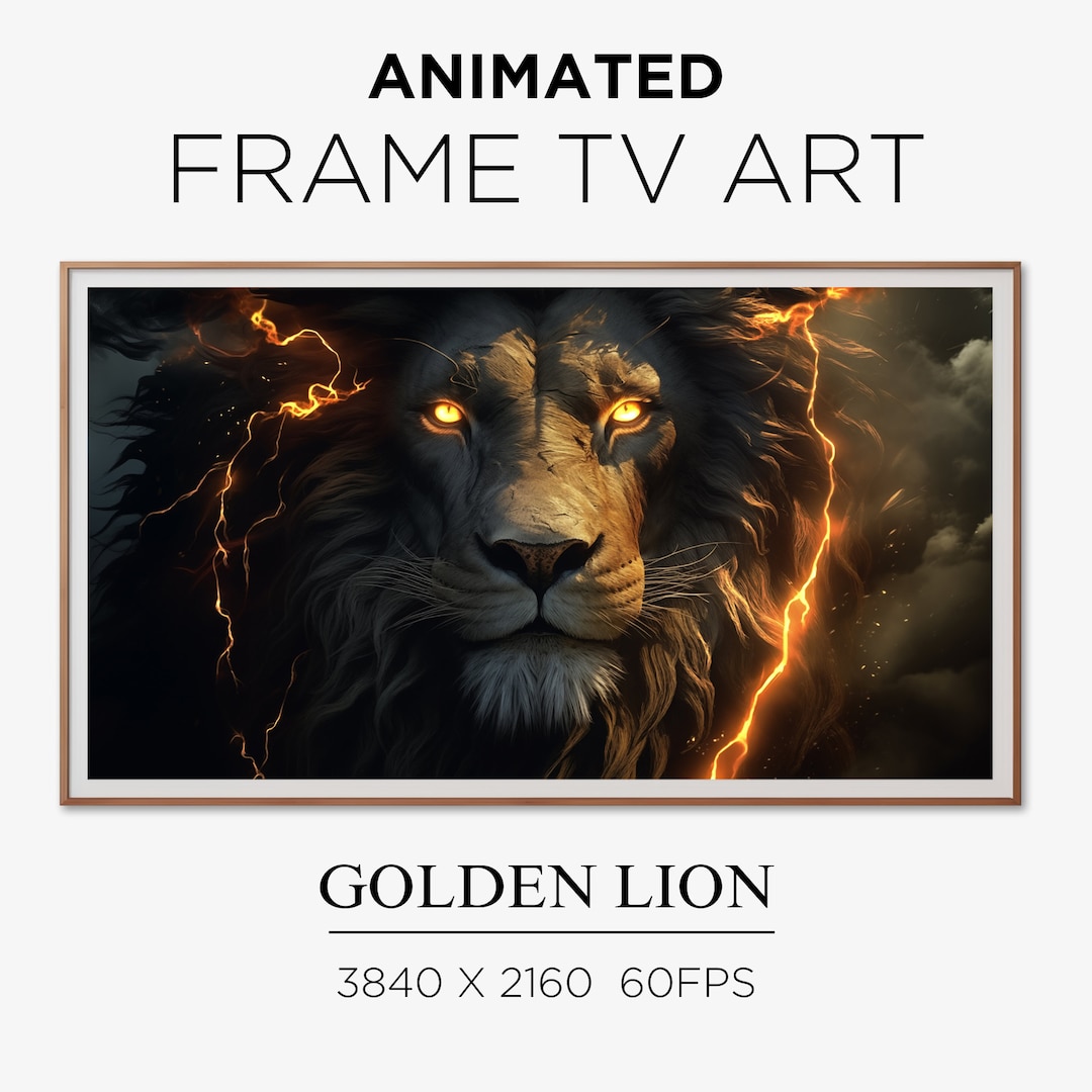 Animated Samsung Frame TV Art Motion 4K Wallpaper Golden Lion Fierce ...