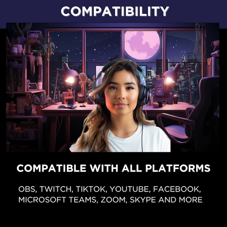 Stream Animated Live Background Twitch OBS Overlay Looped Vtuber 4K ...