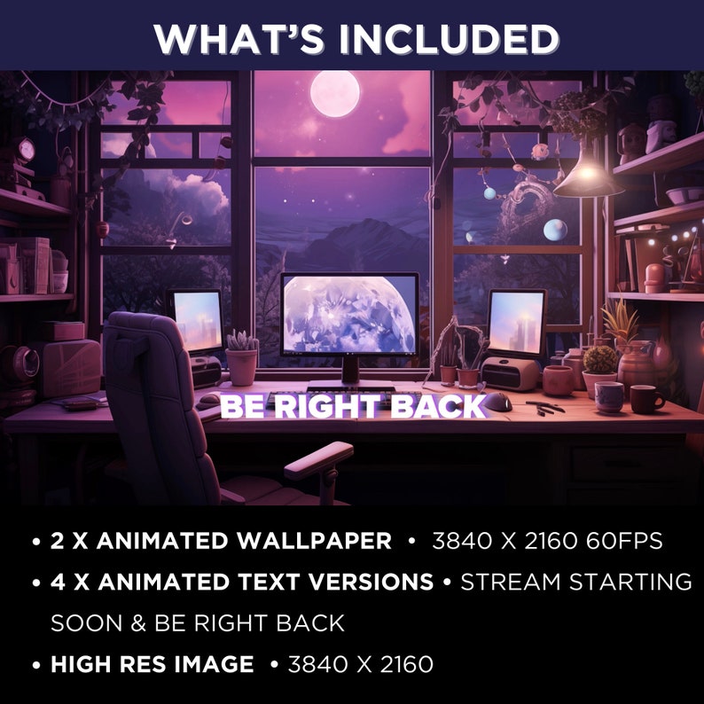 Stream Animated Live Pink Tranquil Office Background With Green Screen ...