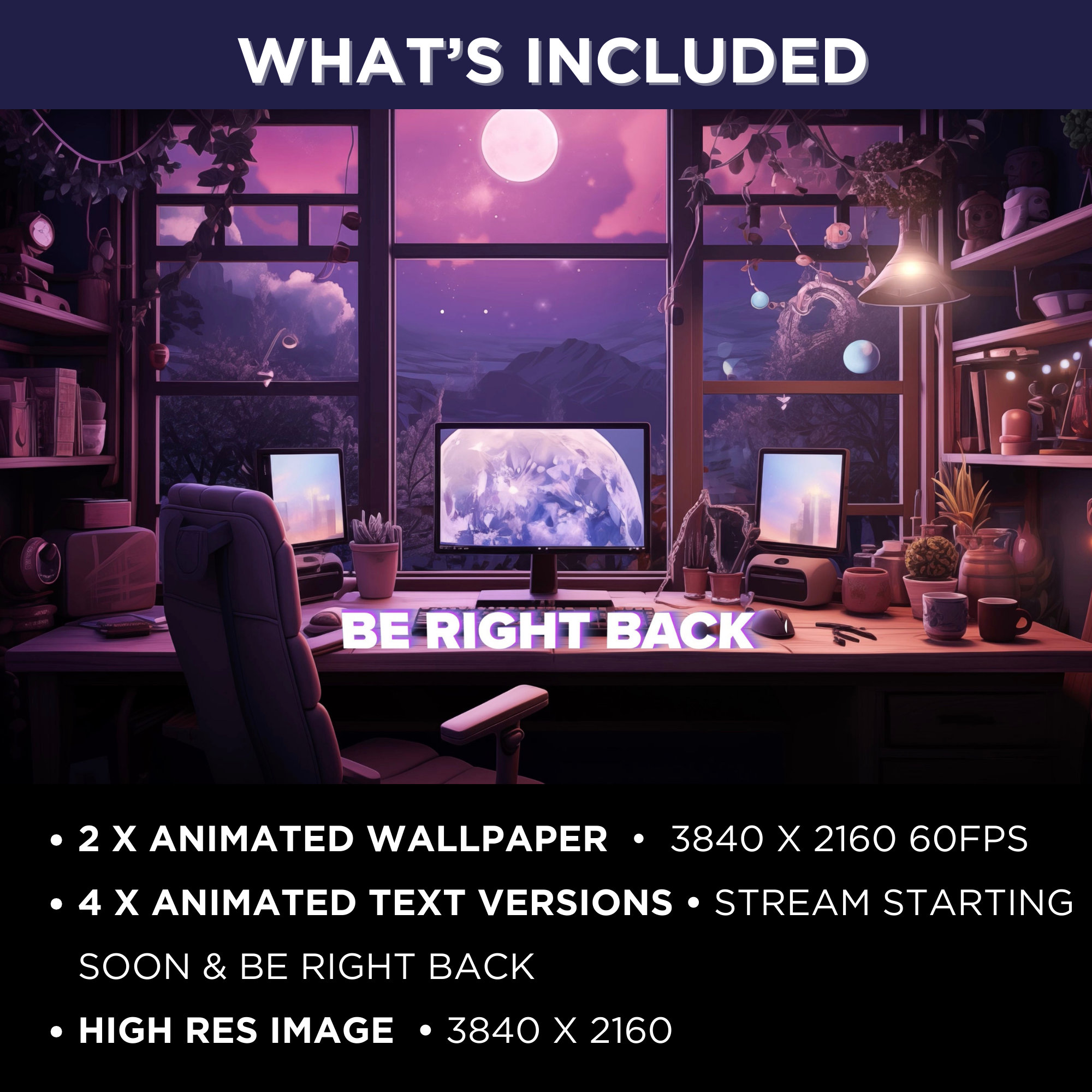 Stream Animated Live Pink Tranquil Office Background With Green Screen ...