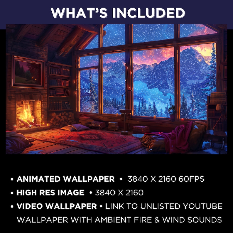 Snowy Cabin Escape Animated Live Stream Background Wallpaper Snow ...