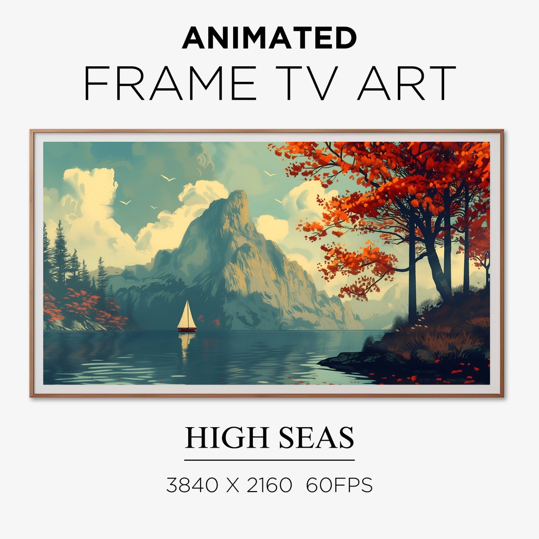 Animated Samsung Frame TV Red Cherry Blossom Lake Art Motion 4K ...
