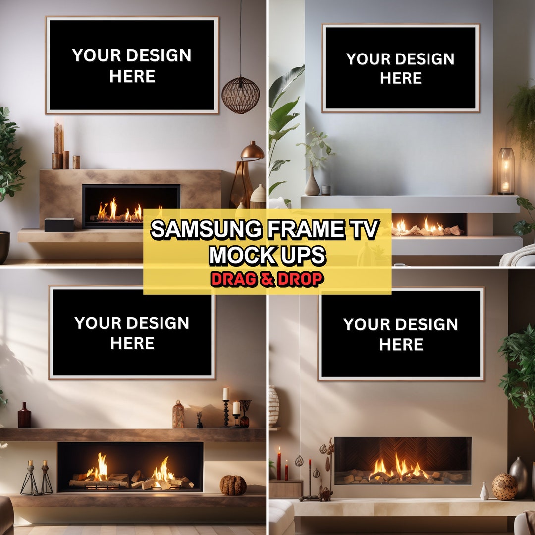 Canva Samsung Frame TV Mockup Templates White Minimal Theme - Easy Drag ...
