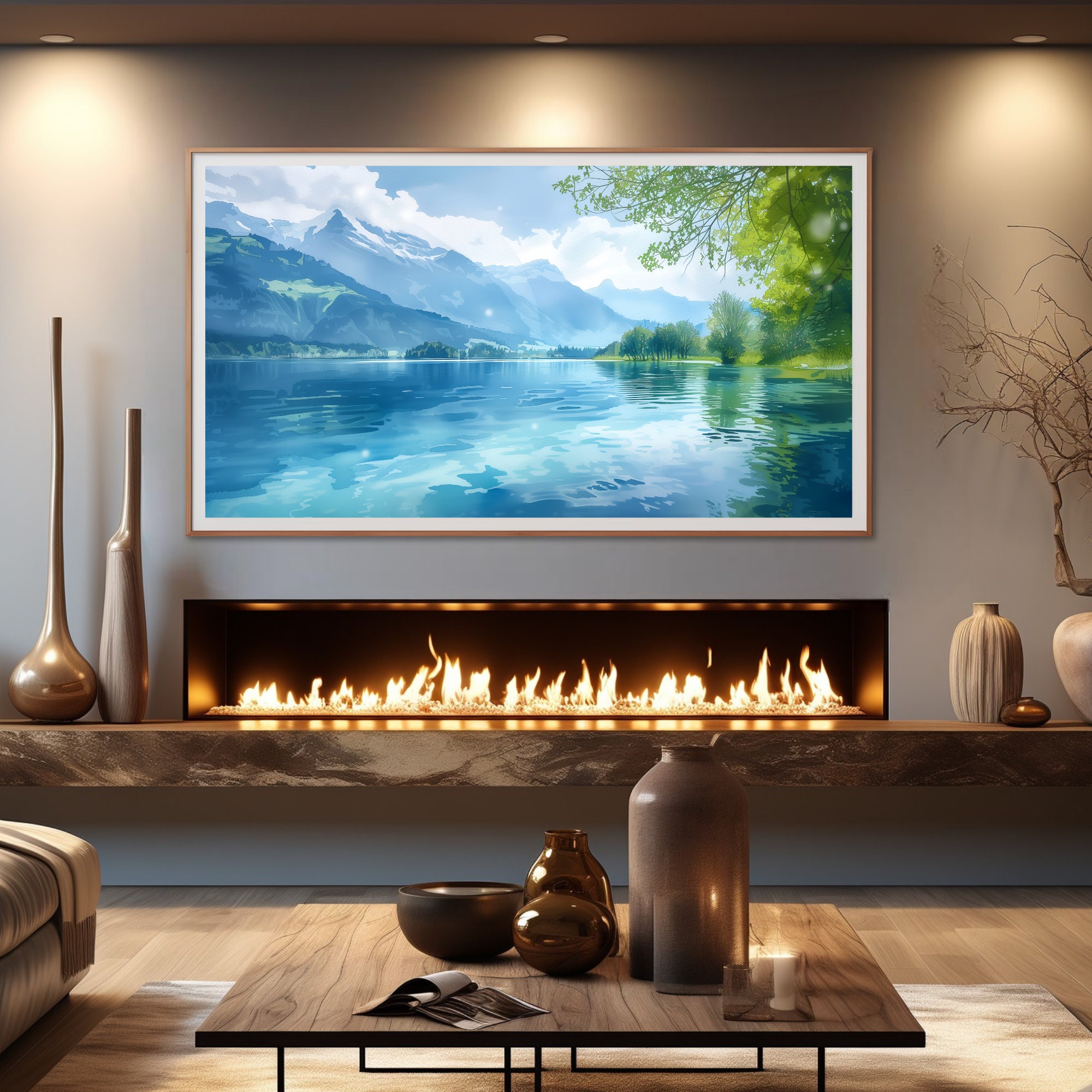 Animated Samsung Frame TV Art Motion 4K Wallpaper Serene Swiss Lake ...
