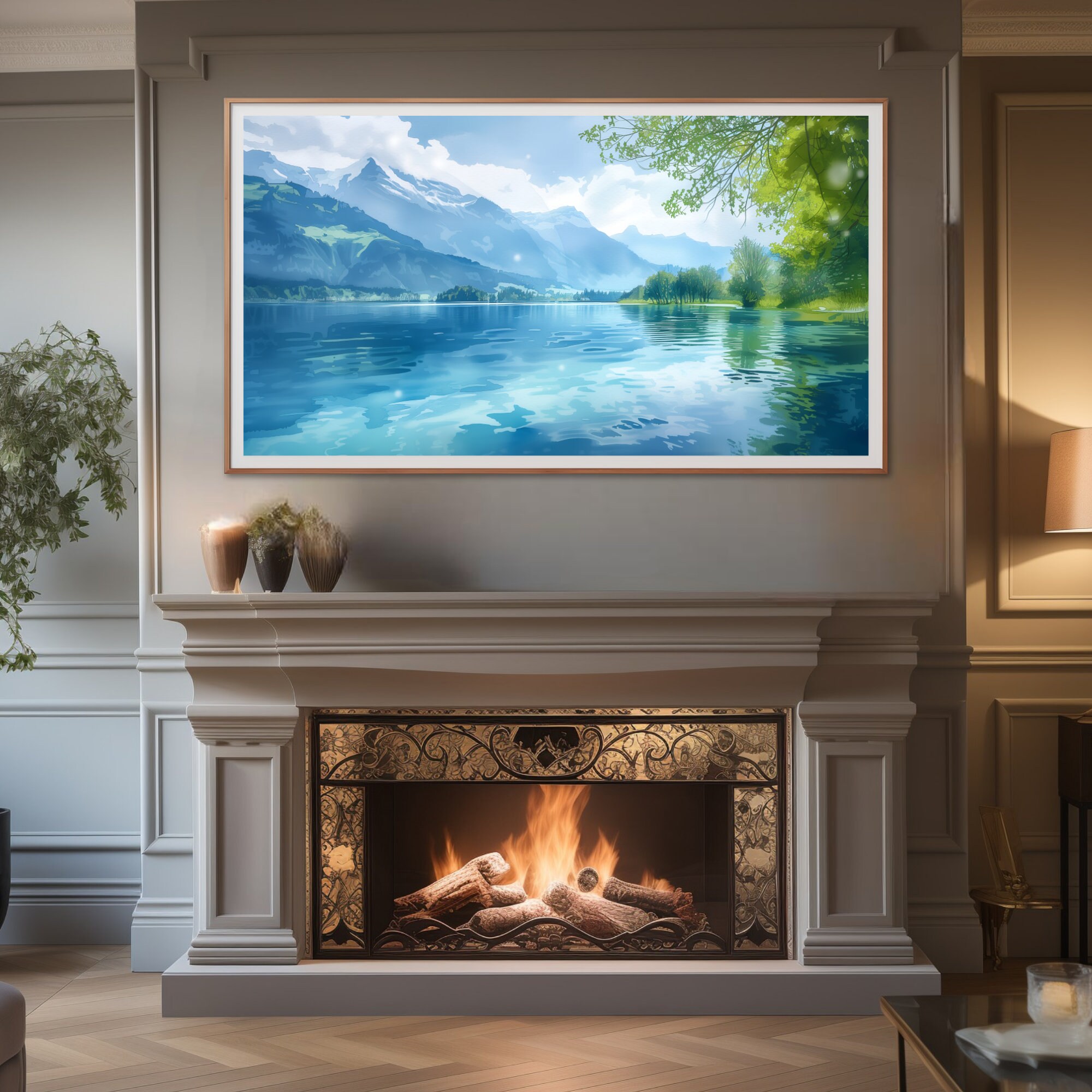 Animated Samsung Frame TV Art Motion 4K Wallpaper Serene Swiss Lake ...